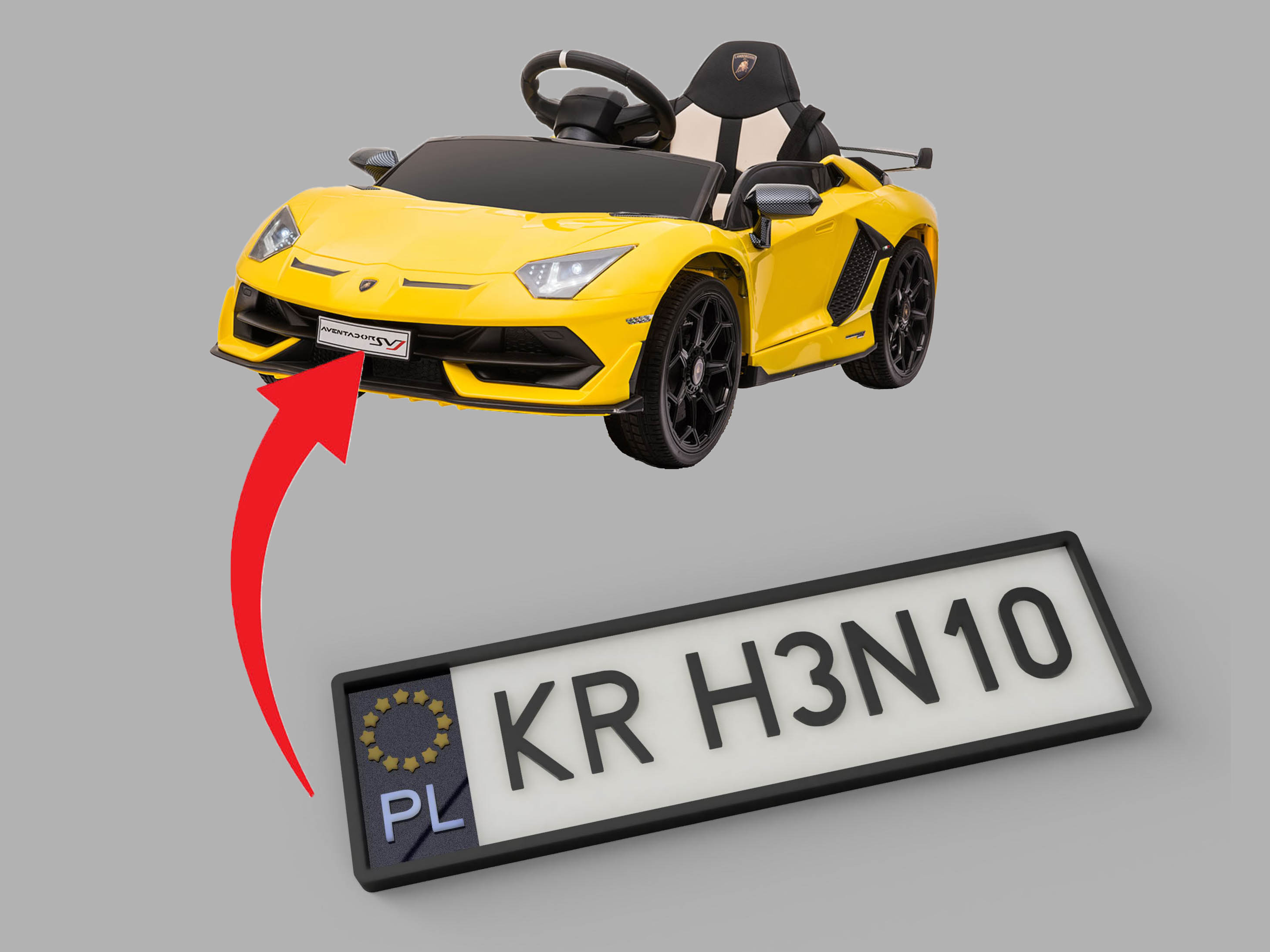 Register Plate for Kids Electric Car | 13,3x3,8 cm | for MMU by ...