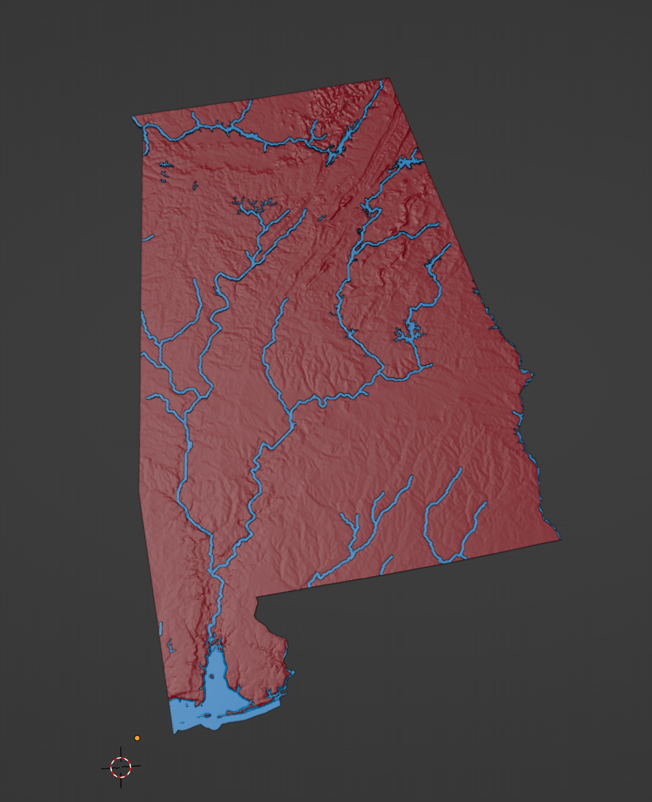 Alabama, USA (AL) Topographic Map with Rivers by ansonl | Download free ...