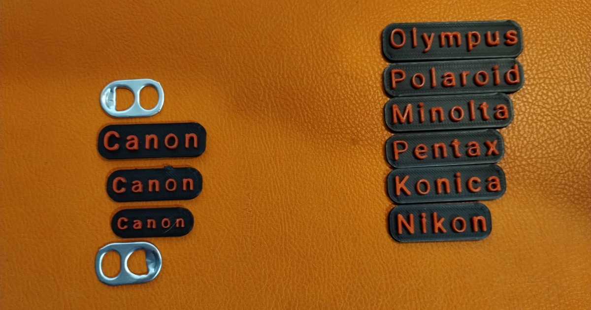 Camera Shelf Display Labels by Cameron Payton | Download free STL model ...