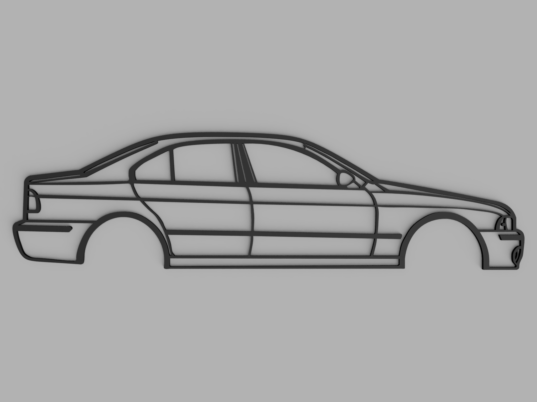 BMW 5 Series E39/ 5series silhouette Wall Art by Pepijn van Vliet ...