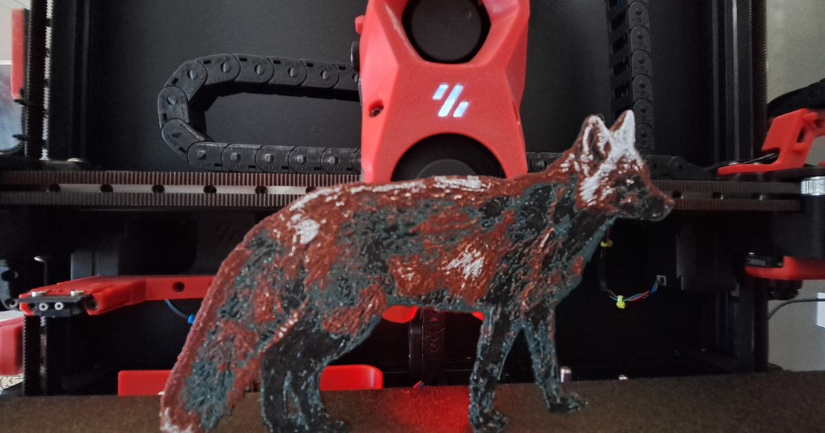 Melanistic fox HueForge / filament painting by Pepijn van Vliet ...