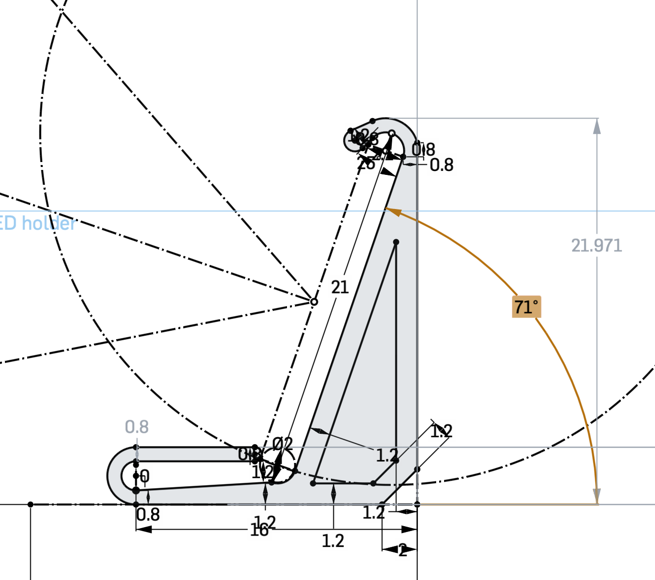 Snap-fit aluminium-profile holder for indirect illumination by LIBRE ...