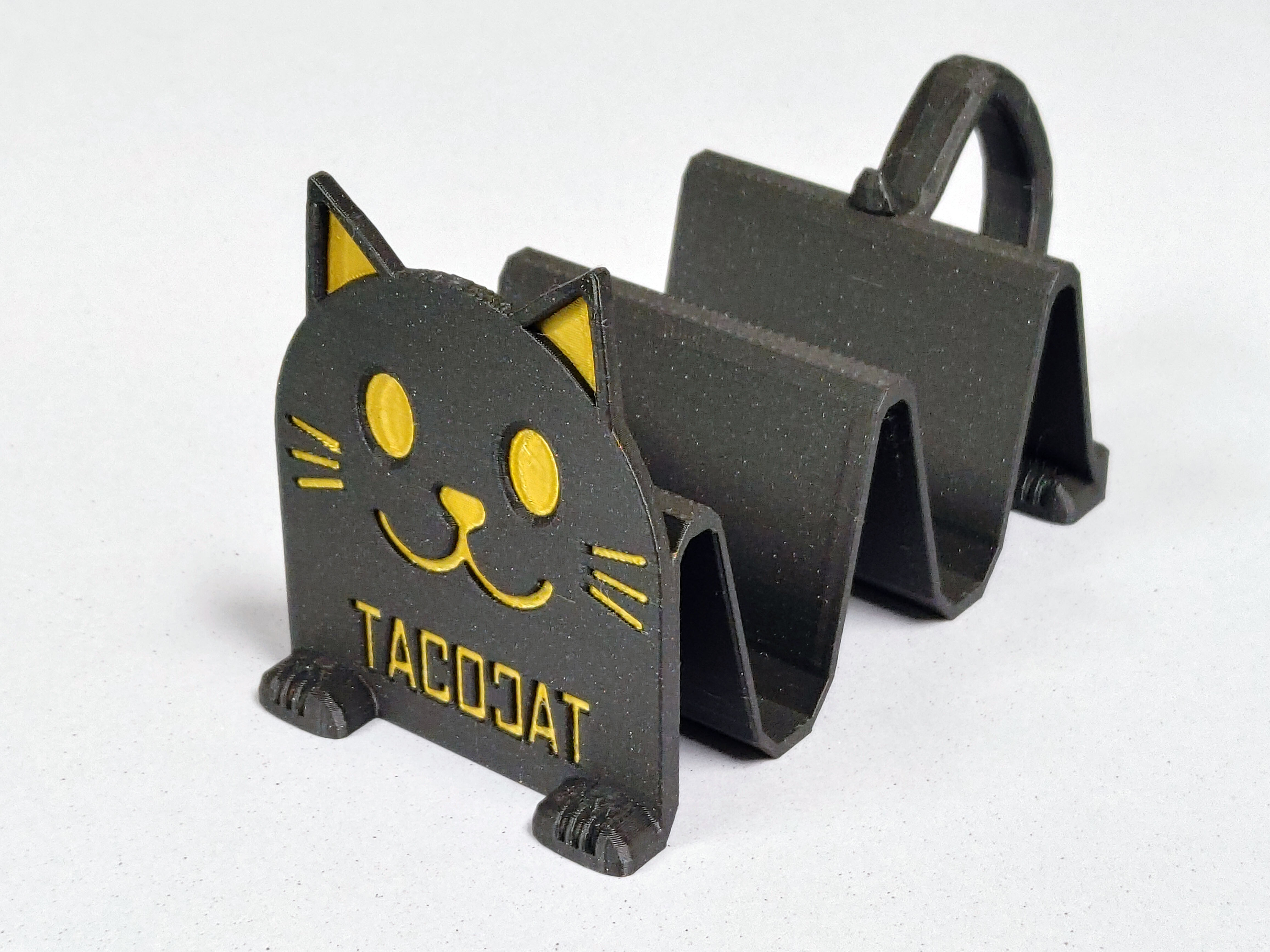 Taco Cat taco holder with handle by fixumdude | Download free STL model ...