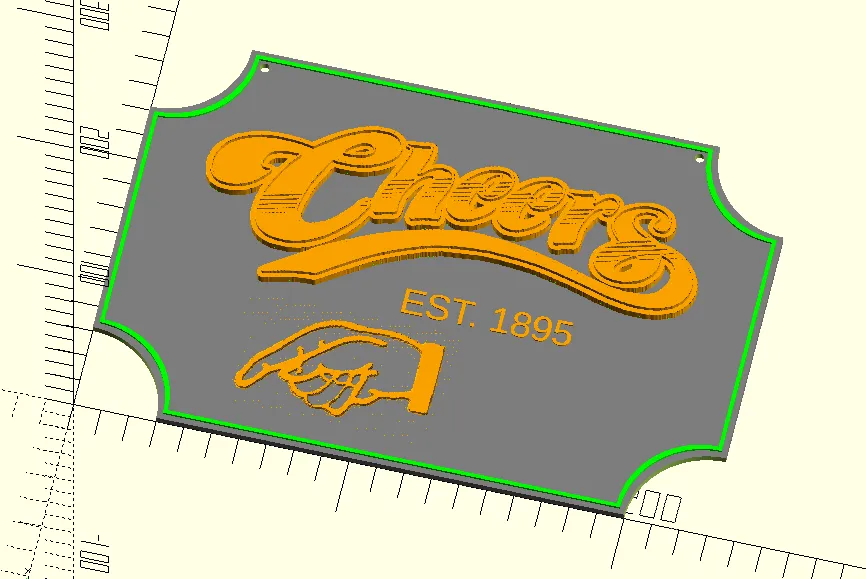 Cheers bar sign by Marcel V | Download free STL model | Printables.com