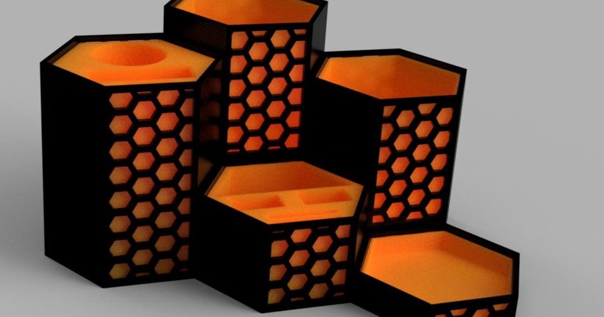 2nd Hexagonal tool organizer by lifewithmy3Dprinter | Download free STL ...