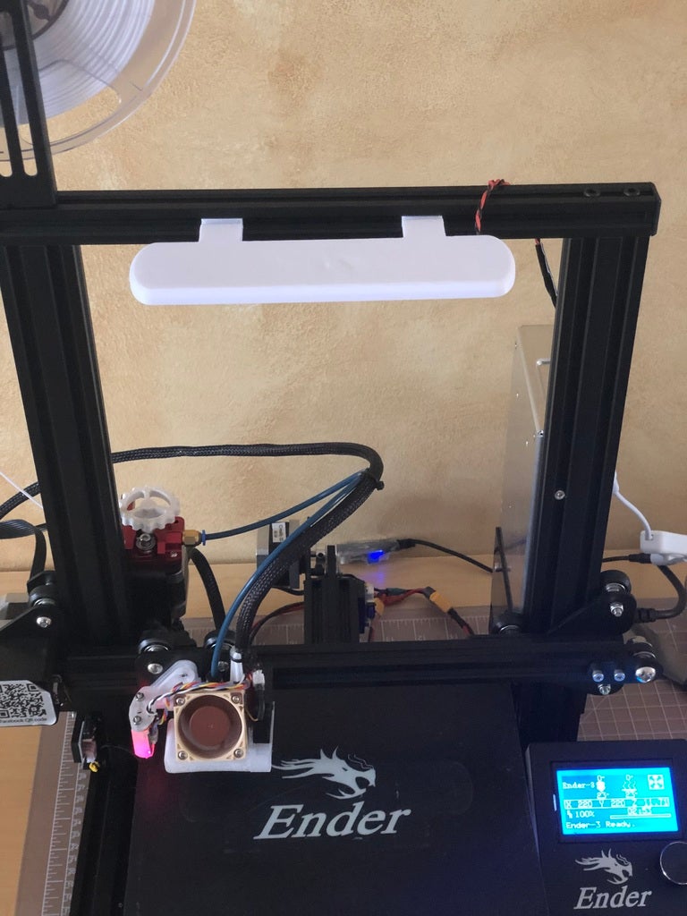 LED Mount / Holder for Ender 3 Printer using 3 strip LEDs, just slide ...
