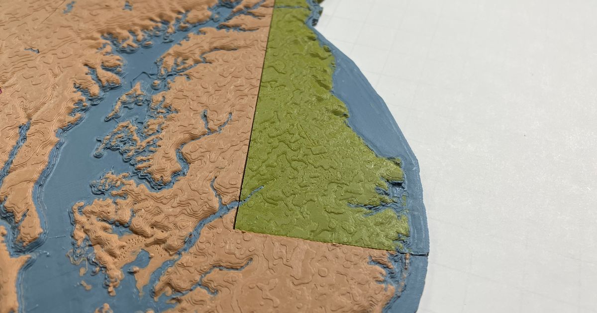 Delaware, USA (DE) Topographic Map with Rivers by ansonl | Download ...