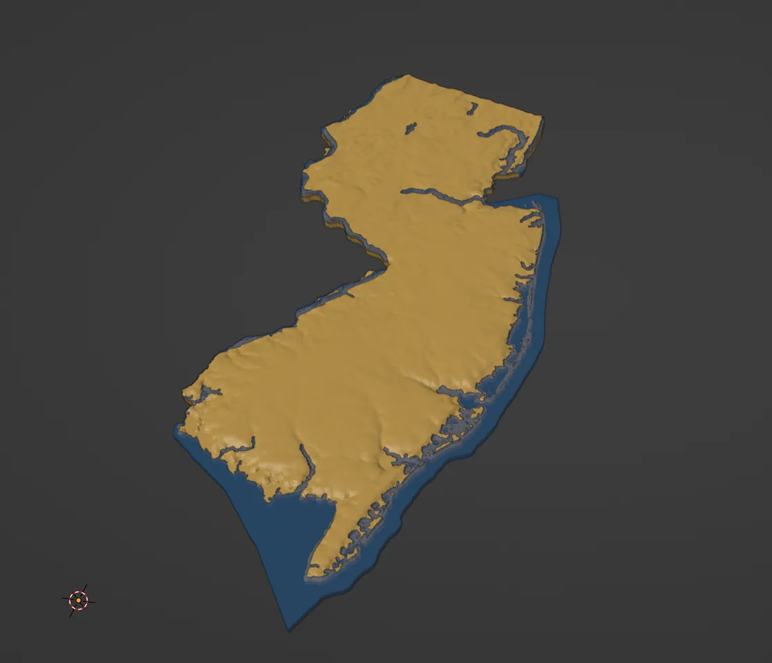 New Jersey, USA (NJ) Topographic Map with Rivers by ansonl | Download ...