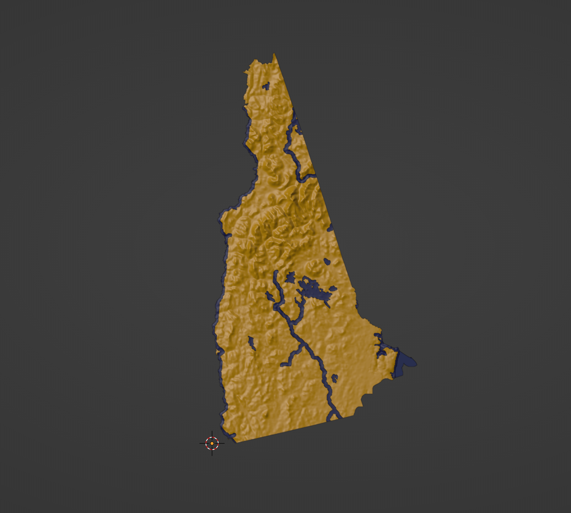 New Hampshire, USA (NH) Topographic Map with Rivers by ansonl ...