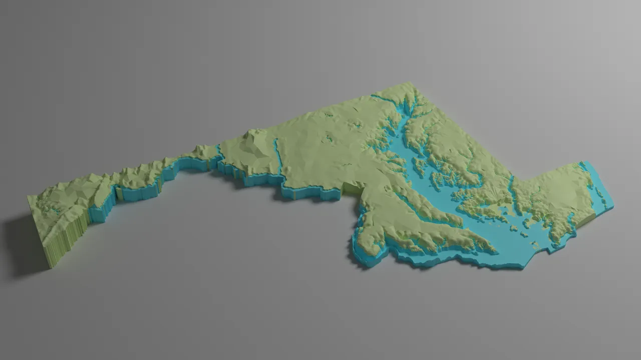 Maryland, USA (MD) Topographic Map with Rivers by ansonl | Download ...
