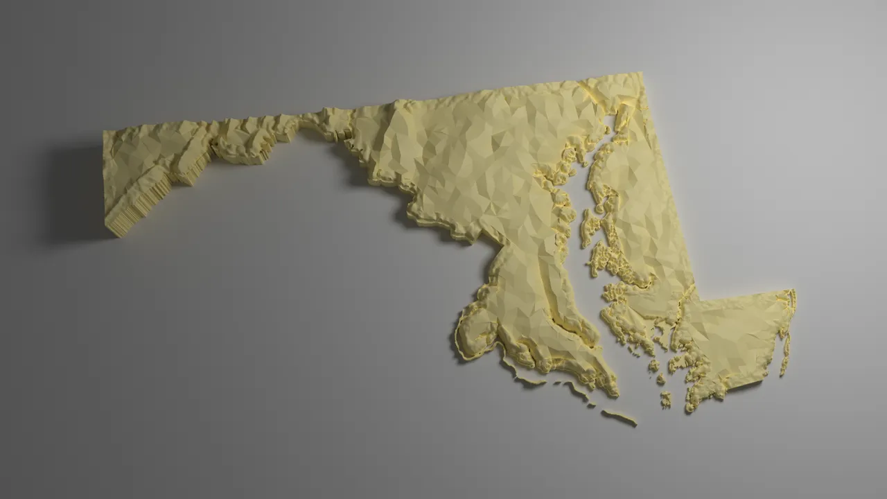 Maryland, USA (MD) Topographic Map with Rivers by ansonl | Download ...