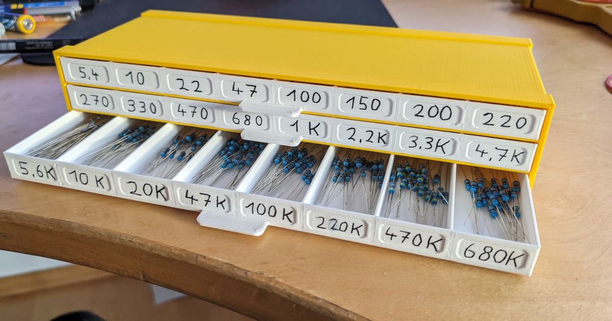 Resistor Storage Box by The Dude Abides | Download free STL model ...