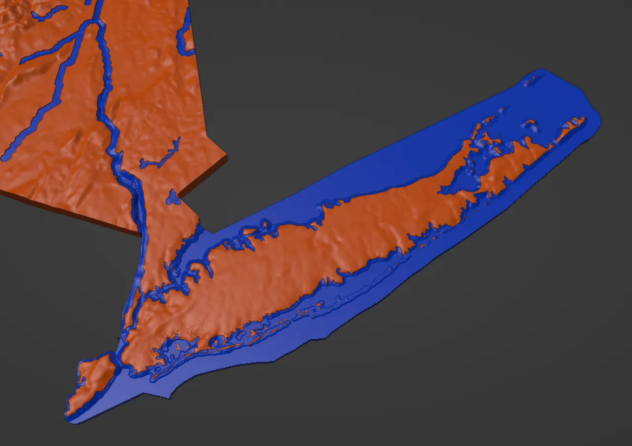 New York, USA (NY) Topographic Map with Rivers by ansonl | Download ...