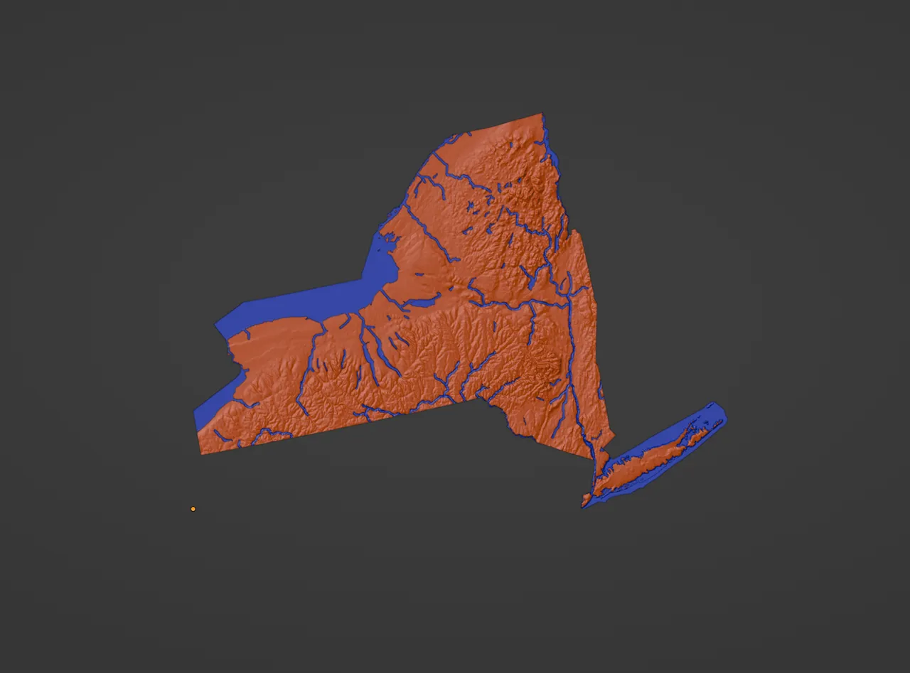 New York, USA (NY) Topographic Map with Rivers by ansonl | Download ...
