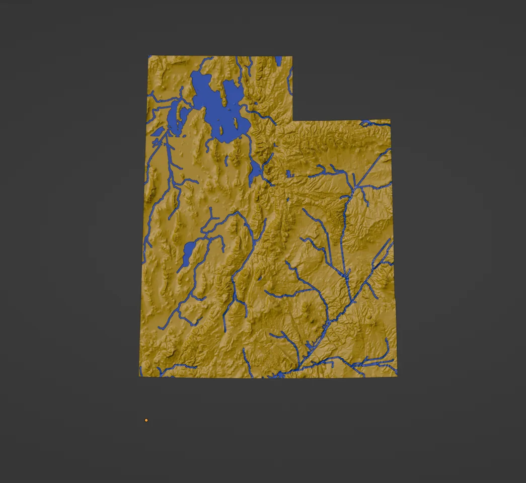 Utah, USA (UT) Topographic Map with Rivers by ansonl | Download free ...