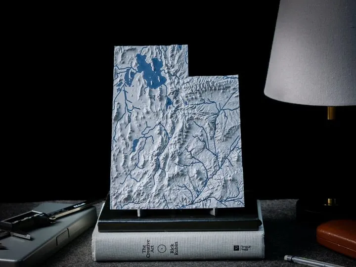 Utah, USA (UT) Topographic Map with Rivers by ansonl | Download free ...