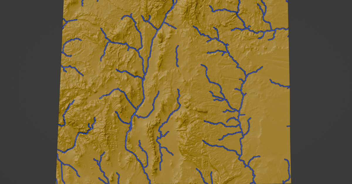 New Mexico, USA (NM) Topographic Map with Rivers by ansonl | Download ...