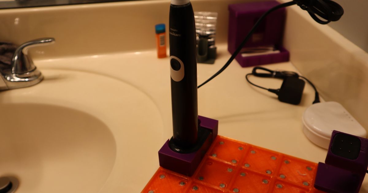 Gridfinity Sonicare Toothbrush Charger by Gunner A | Download free STL ...