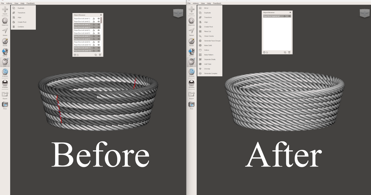 Rope Bowl (repaired) by 2D Print a Retronym | Download free STL model ...