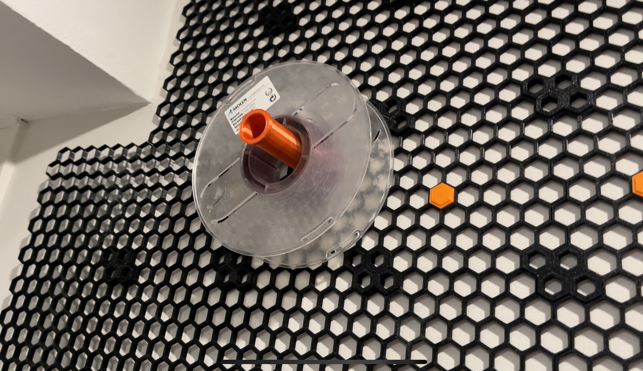 Honeycomb storage wall Spool filament Holder by tee | Download free STL ...