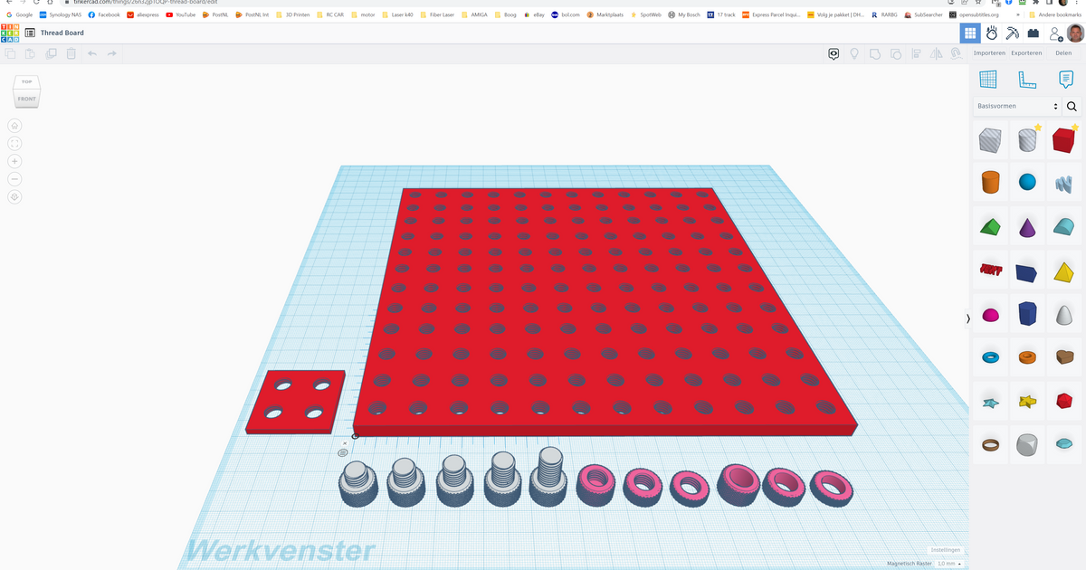 Threaded Board thinkercad files by rene hellemons | Download free STL ...