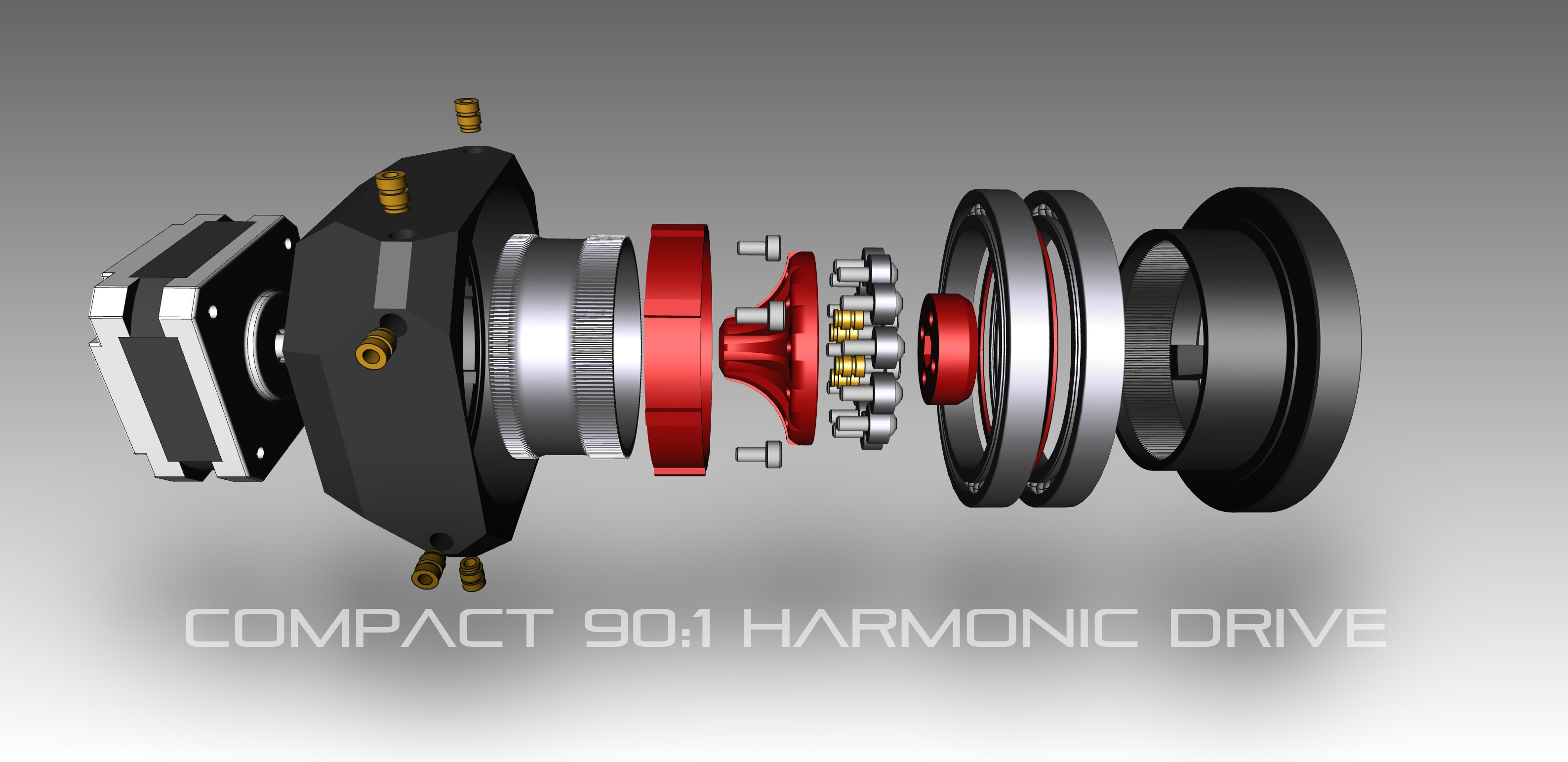 Compact 90:1 Harmonic Drive by Luke | Download free STL model | Printables.com