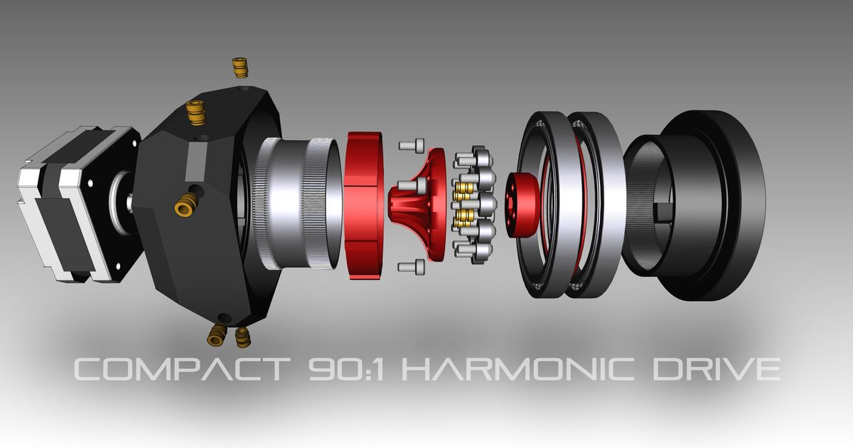 Compact 90:1 Harmonic Drive by Luke | Download free STL model ...