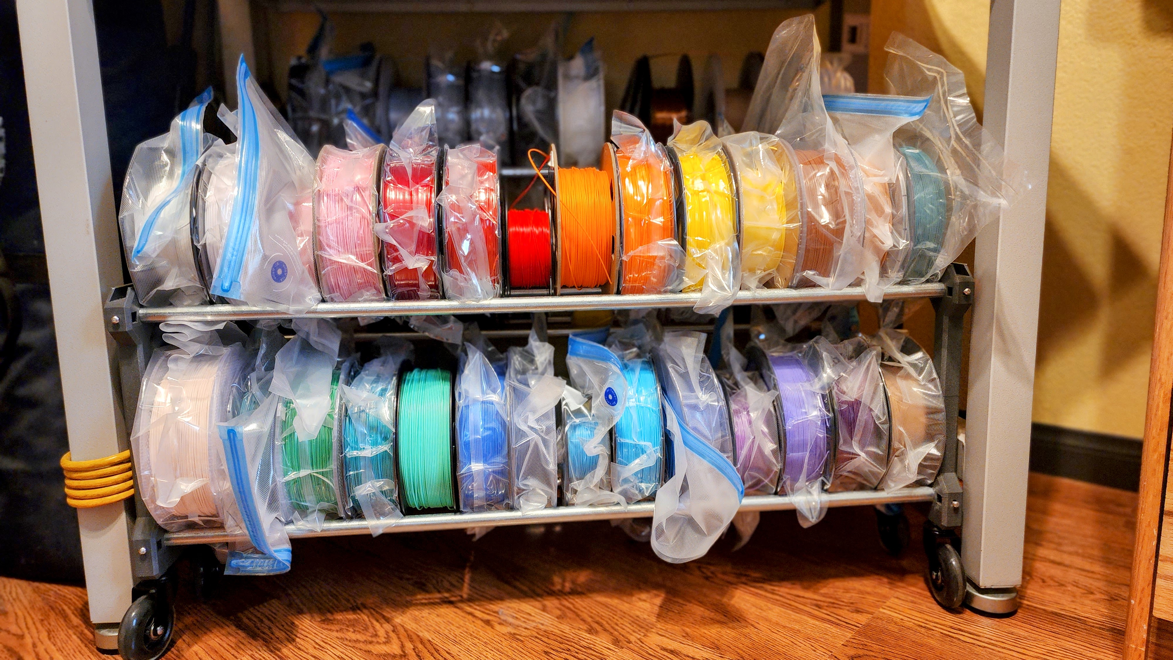 Configurable, stackable, filament rack with optional wheels. by ...