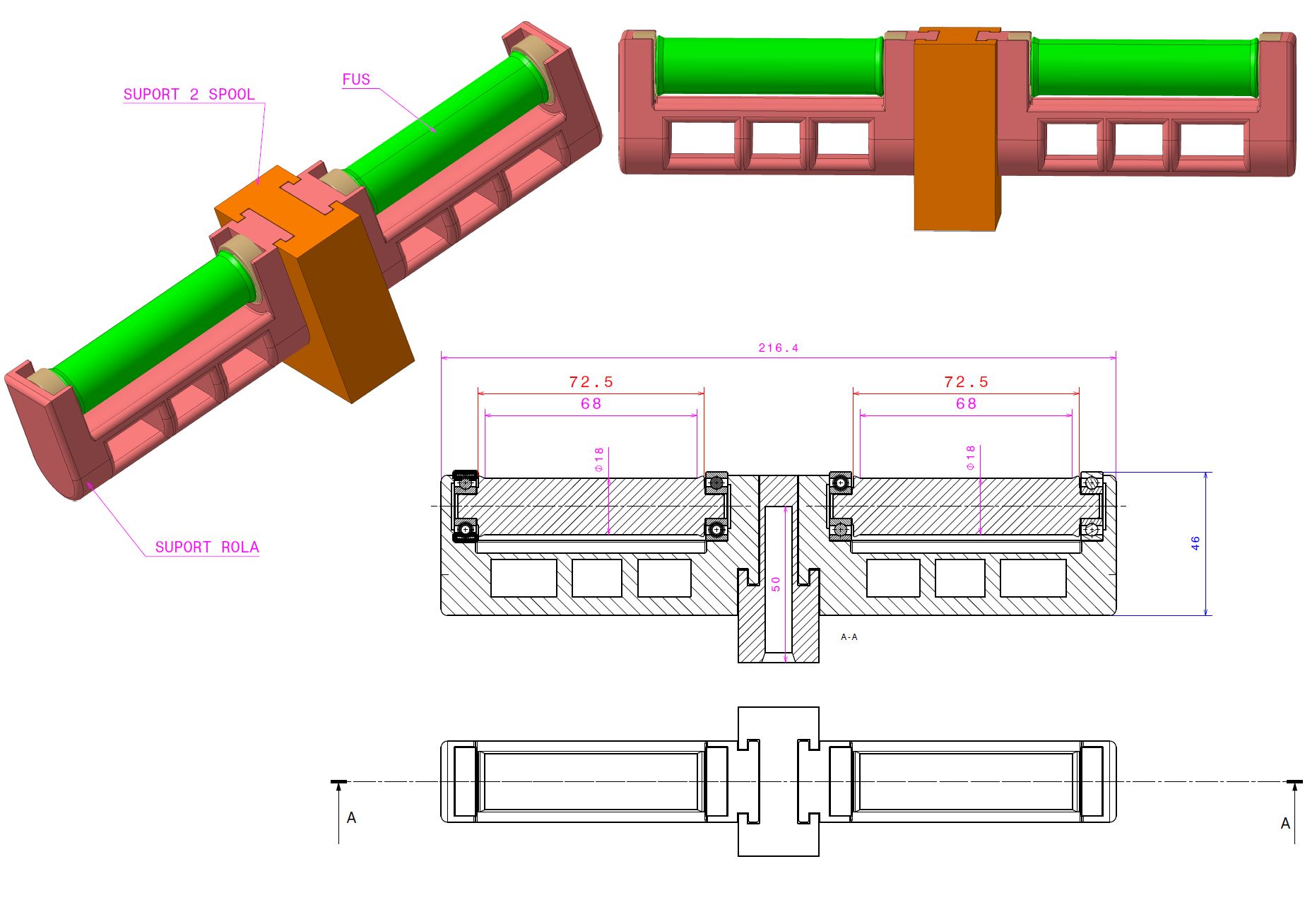 Ankermake M5 double spool support frictional with 308 bearings by ...