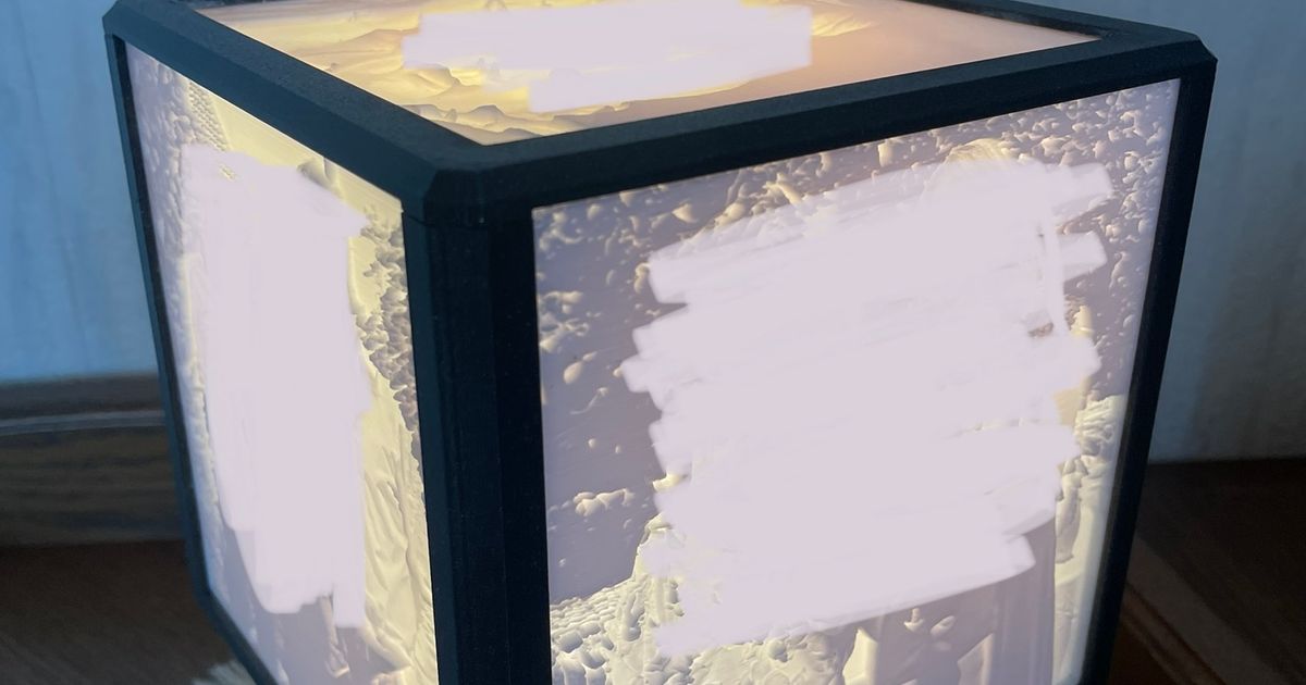 Lithophane Lamp Cube Frame / Lithophane Lampe Rahmen by Manu3D ...
