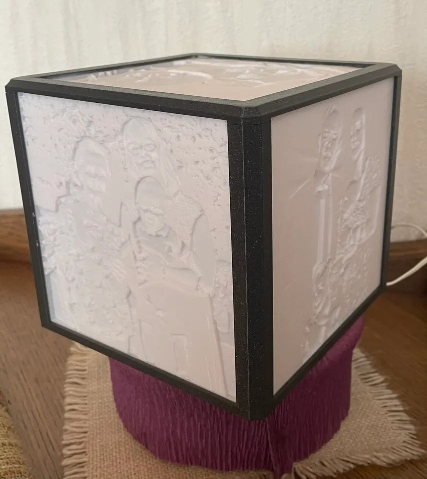 Lithophane Lamp Cube Frame / Lithophane Lampe Rahmen by Manu3D ...