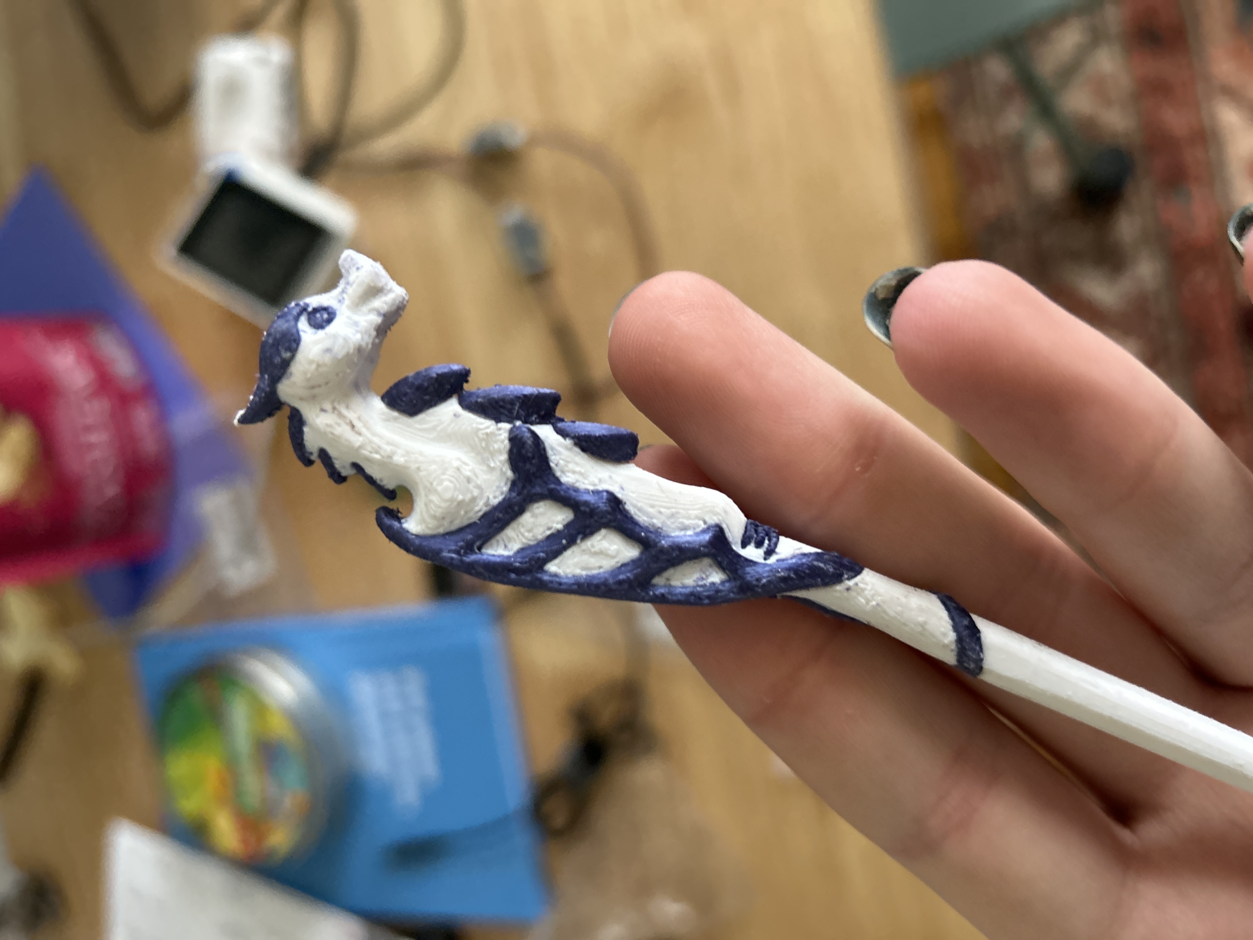 Two Color Dragon Hairpin by BiomimicryCafé | Download free STL model ...