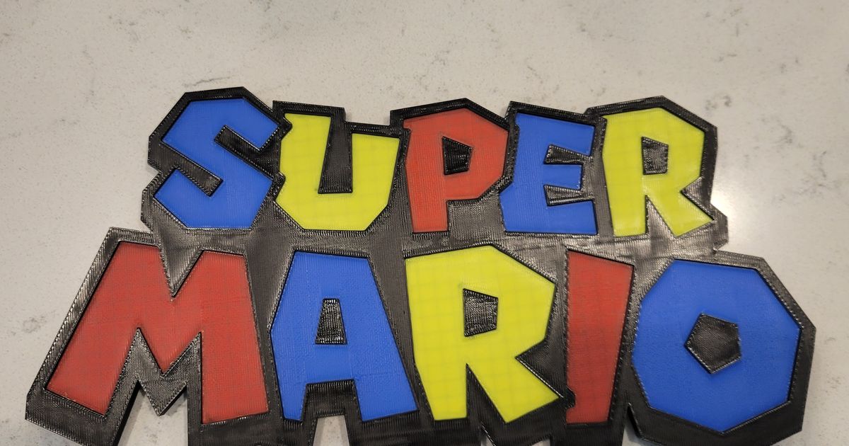 Super Mario Sign by TheCoffeeHero | Download free STL model ...
