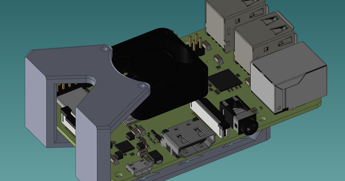 Raspberry pi 3b/4 fan support by Nyx_NK | Download free STL model | Printables.com