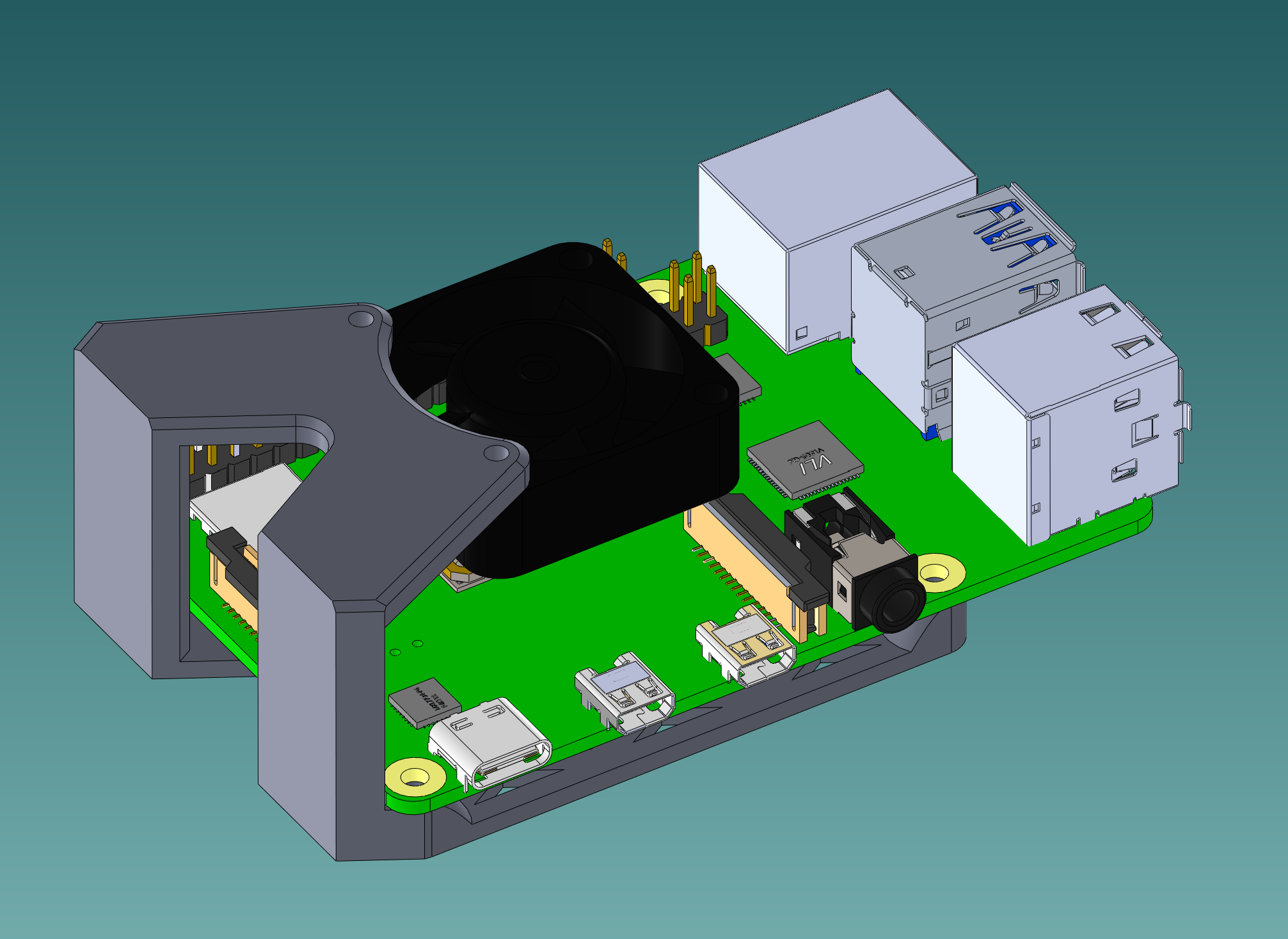Raspberry pi 3b/4 fan support by Nyx_NK | Download free STL model ...