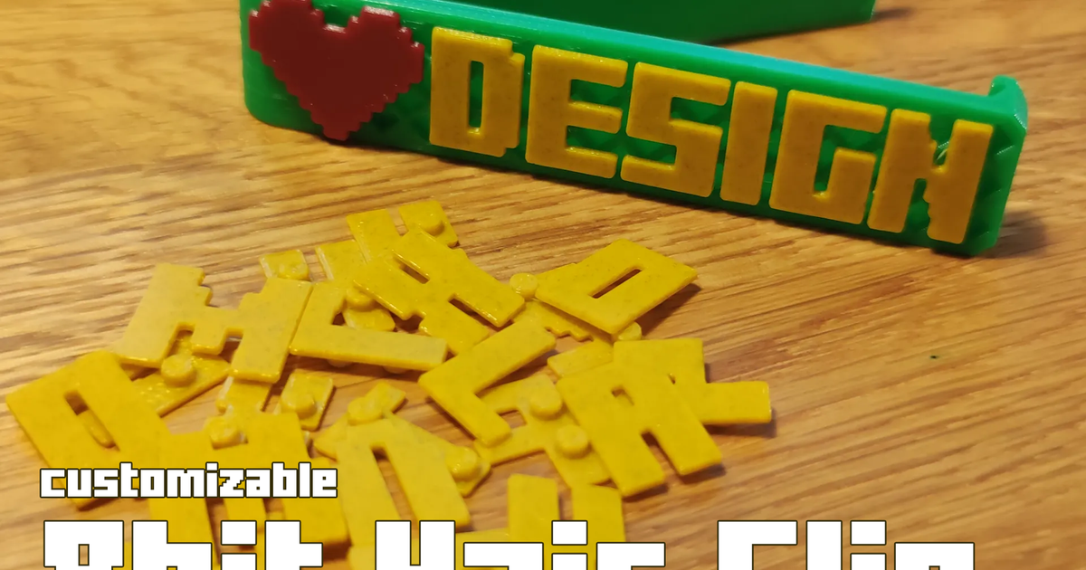 8Bit Hair Clip - customizable by AP_Design | Download free STL model ...