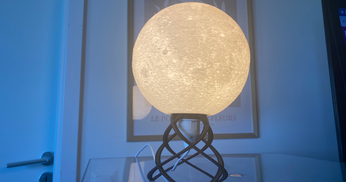 Original Size moon lamp (E27) base by udla | Download free STL model ...
