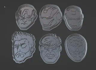 Marvel Cookie cutters by Indibles | Download free STL model ...