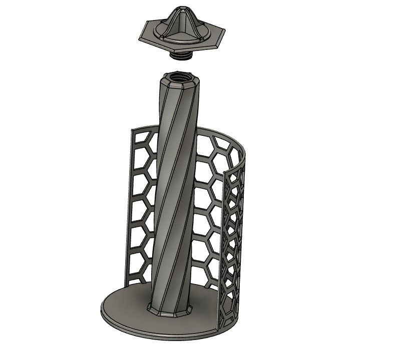 Paper towel holder hex design by CJ | Download free STL model ...