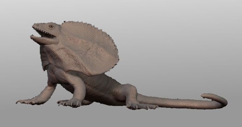 Frilled Lizard Statue by DragonArtist15 | Download free STL model ...