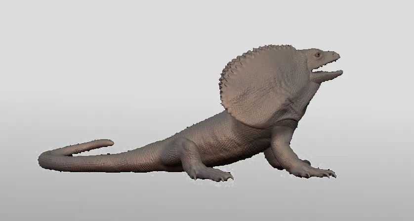 Frilled Lizard Statue by DragonArtist15 | Download free STL model ...