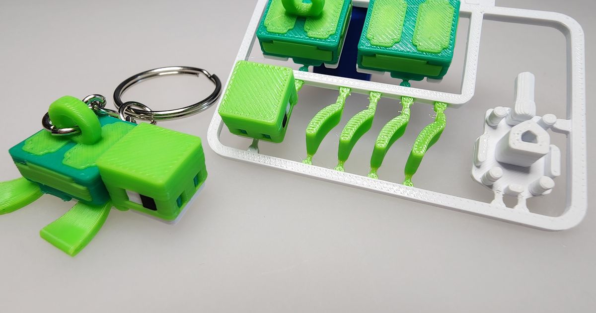 Minecraft-inspired Turtle Mini Figure Kit Card/ Keychain by chiz ...