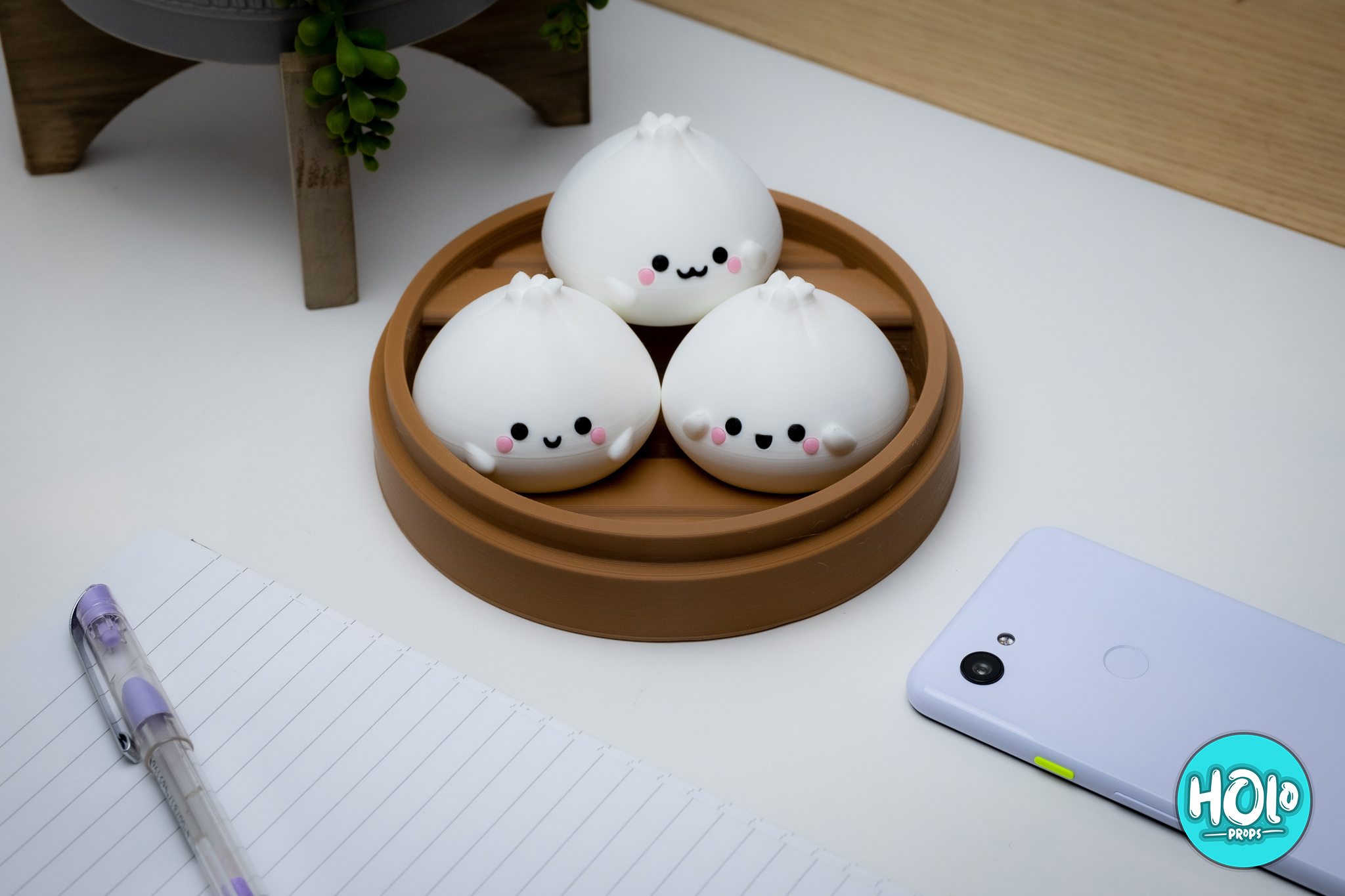 Kawaii Dim Sums in a Cute Basket by Holoprops | Printables Store