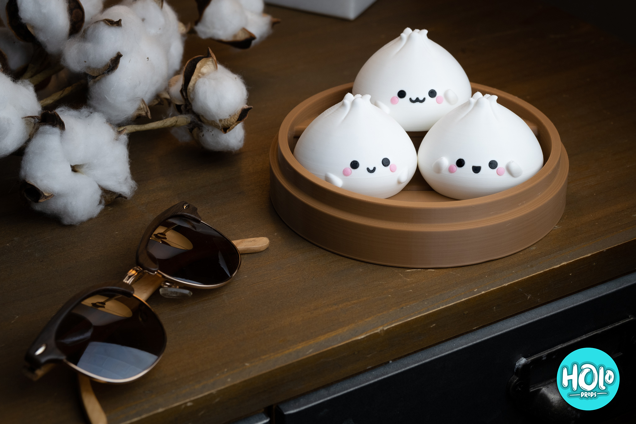 Kawaii Dim Sums in a Cute Basket by Holoprops | Printables Store