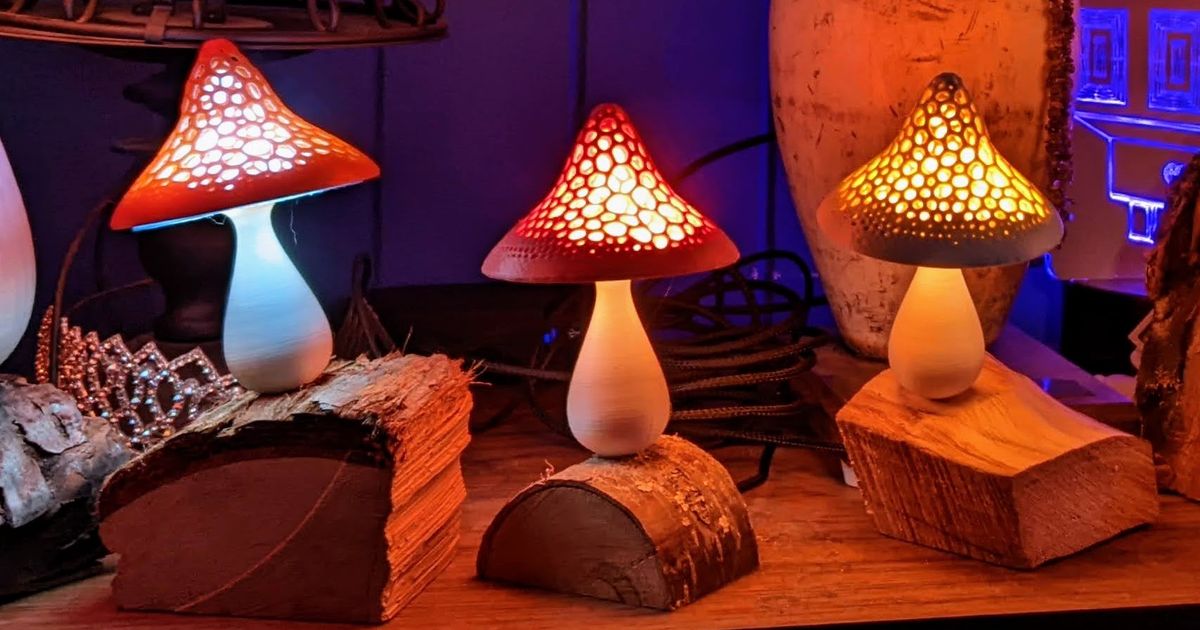 Voronoi Mushroom Night Light by DangerOpps | Download free STL model ...