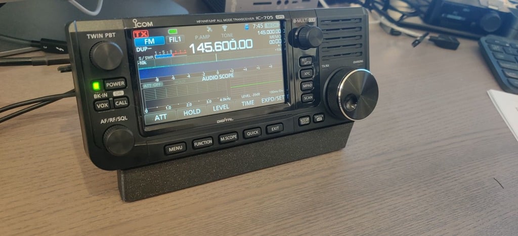 Icom IC-705 Desk Stand - snug fit by olebor | Download free STL model ...