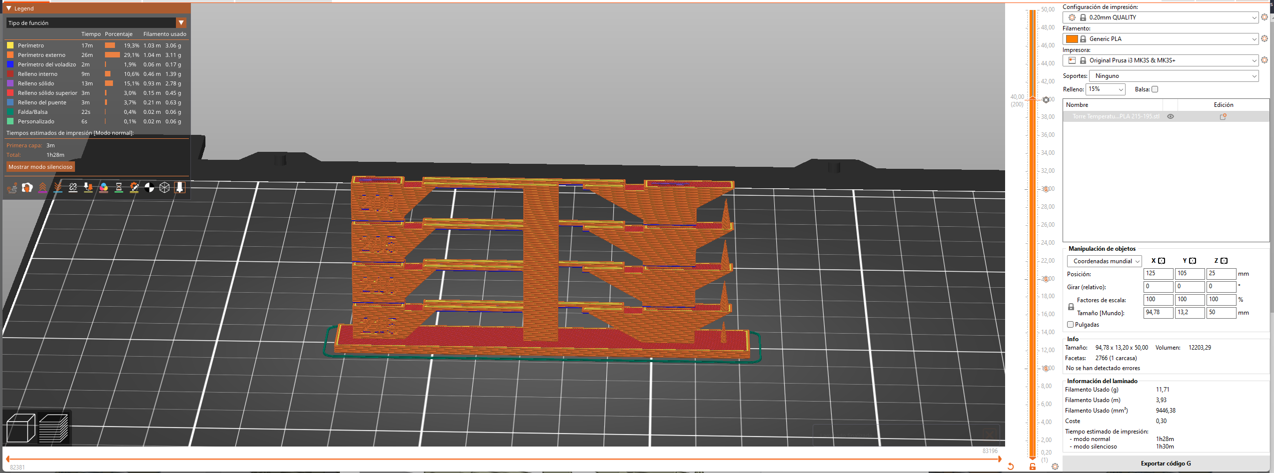 Torre Temperatura PLA - Temp Tower PLA (215-195) by Print For Robots ...