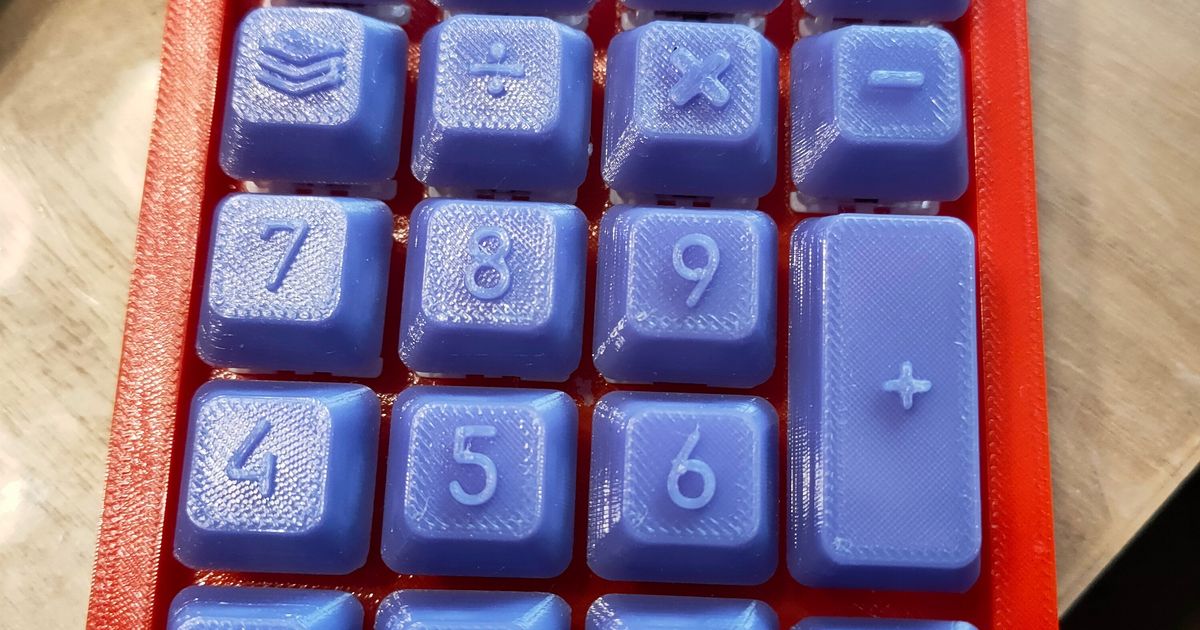 Keycaps set for NumPad with raised labels by nils-a | Download free STL ...