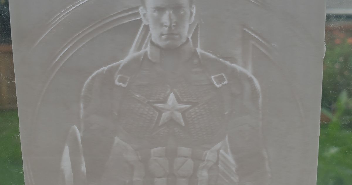 Captain America lithophane by Lithophanemaster | Download free STL ...