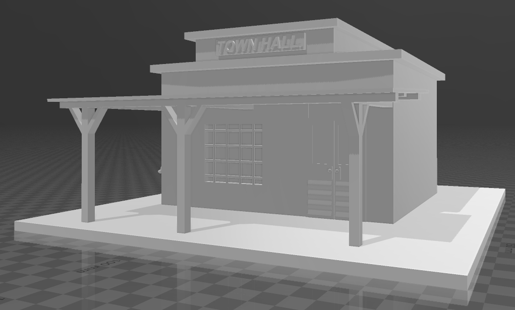 Western Town Hall Low Poly by Nemo1 | Download free STL model ...